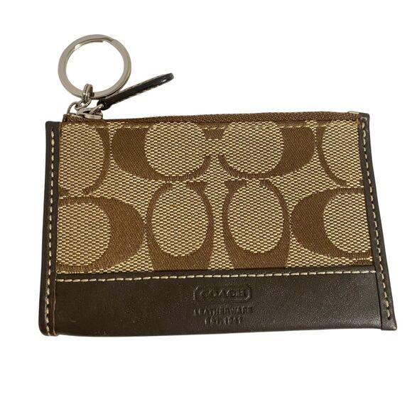 Coach | Accessories | Coach Khaki Chestnut Signature Mini Skinny ...